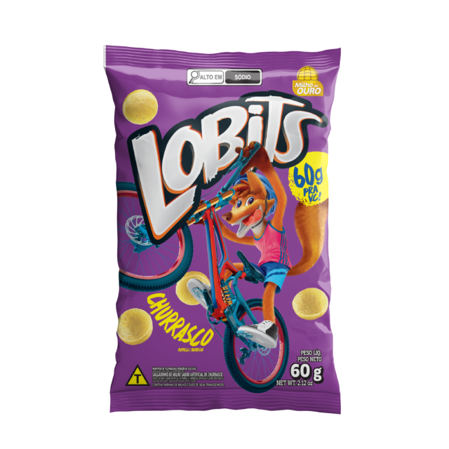 Salgadinhos Lobits em Diversos Sabores - Milho de Ouro